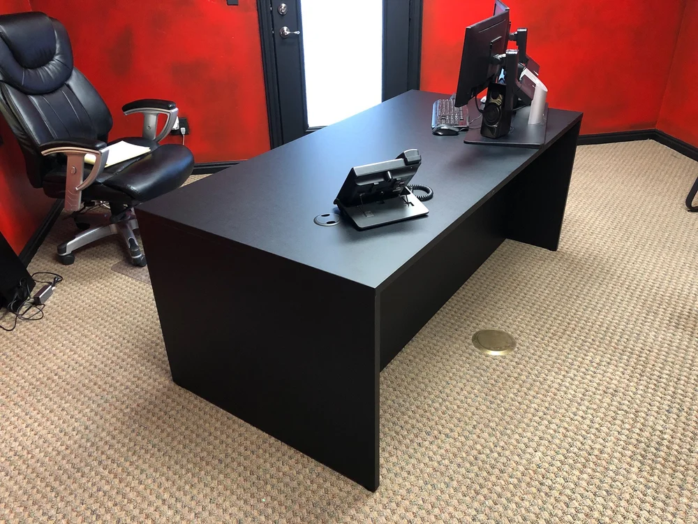 ransform Your Desk with Black Leather 3M Architectural Film Vinyl