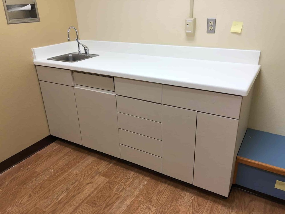 Built-In Workstation, Cabinets & Countertops wrapped in Architectural ...