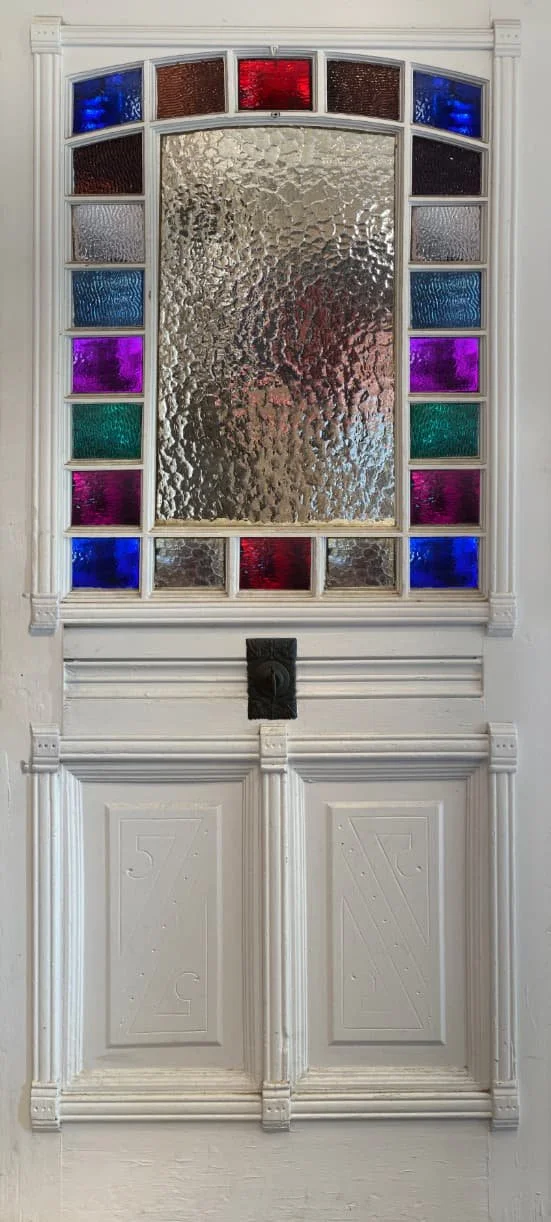 Hyde park Stain Glass window Custom Printed Door Wrap — RM wraps LLC