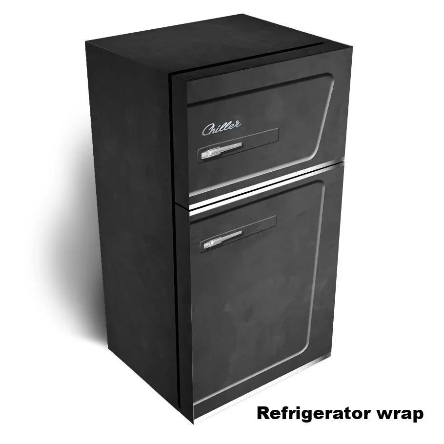 Chalkboard Grey Retro Chiller Refrigerator Wrap