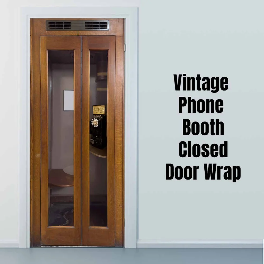 Vintage Phone Booth Custom Printed Door Wrap — RM wraps LLC