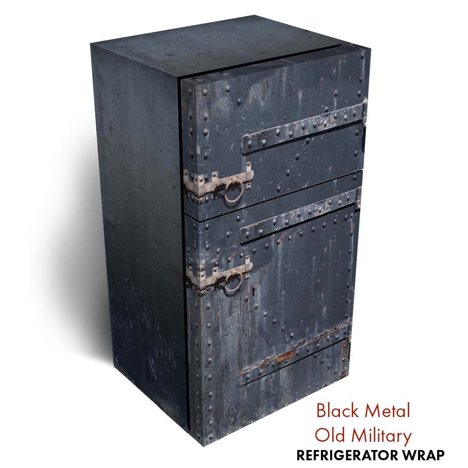 Black Metal Old Military Refrigerator Wrap