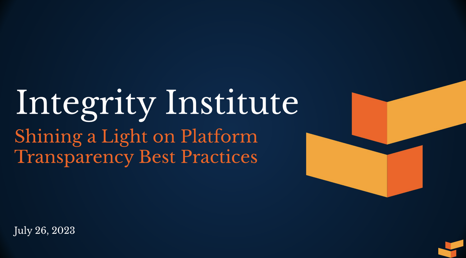 Integrity Institute Releases Overview of Online Social Platform ...