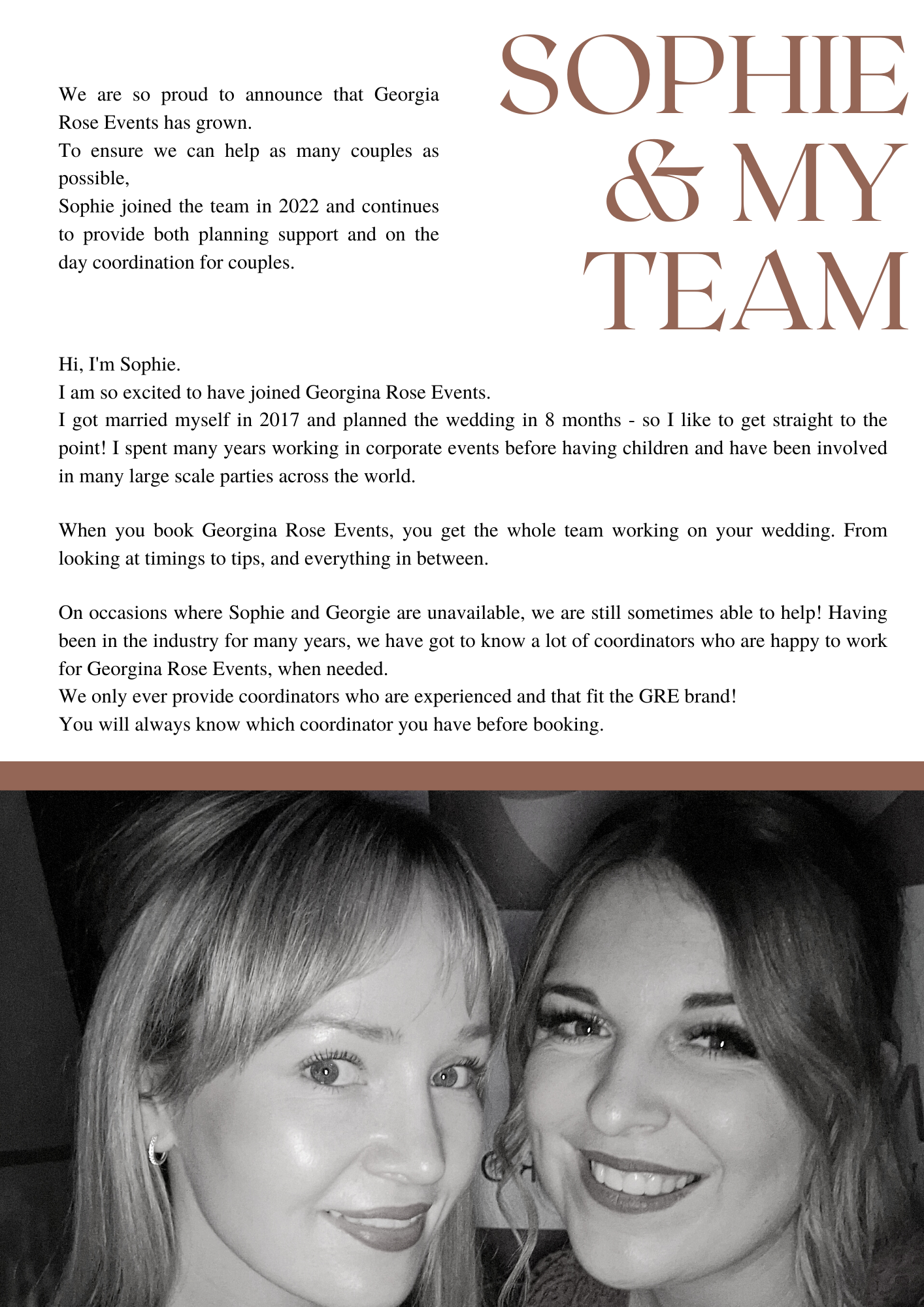 Welcome Brochure — Georgina Rose Events