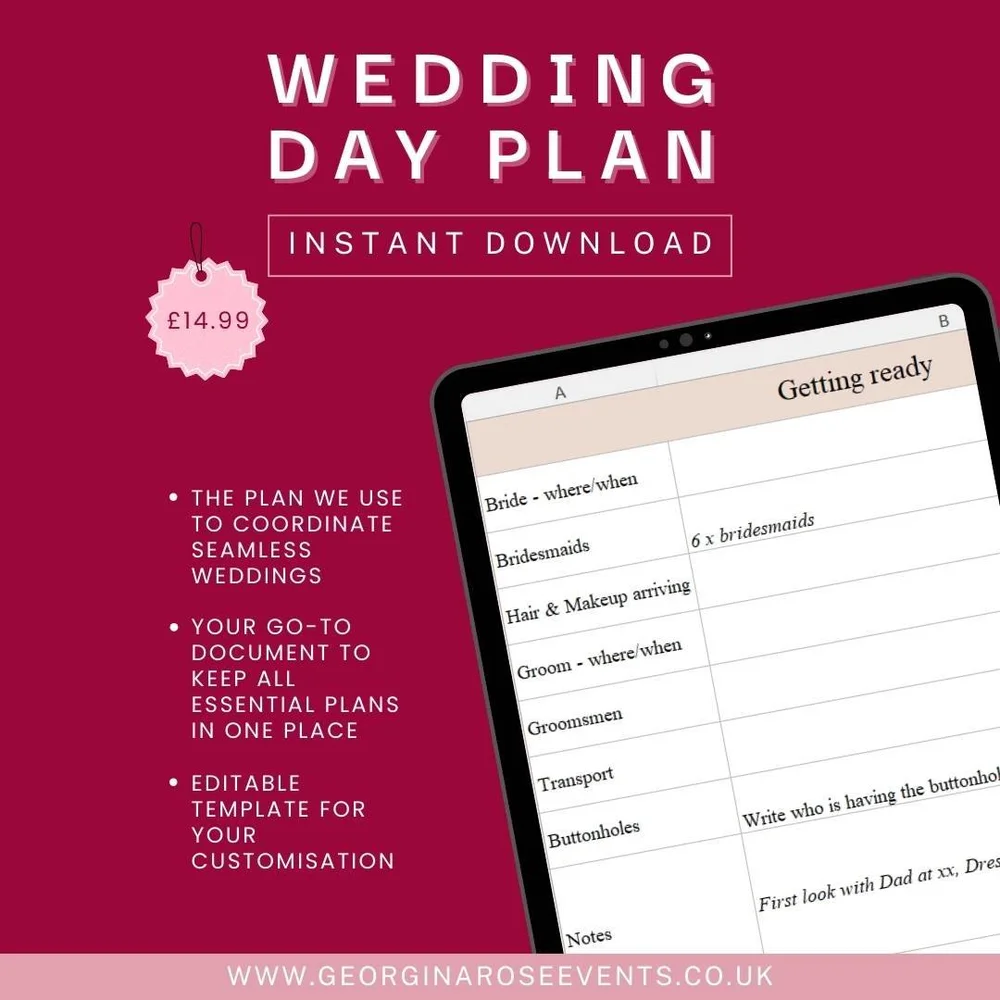 The Ultimate guide to wedding timings! — Georgina Rose Events
