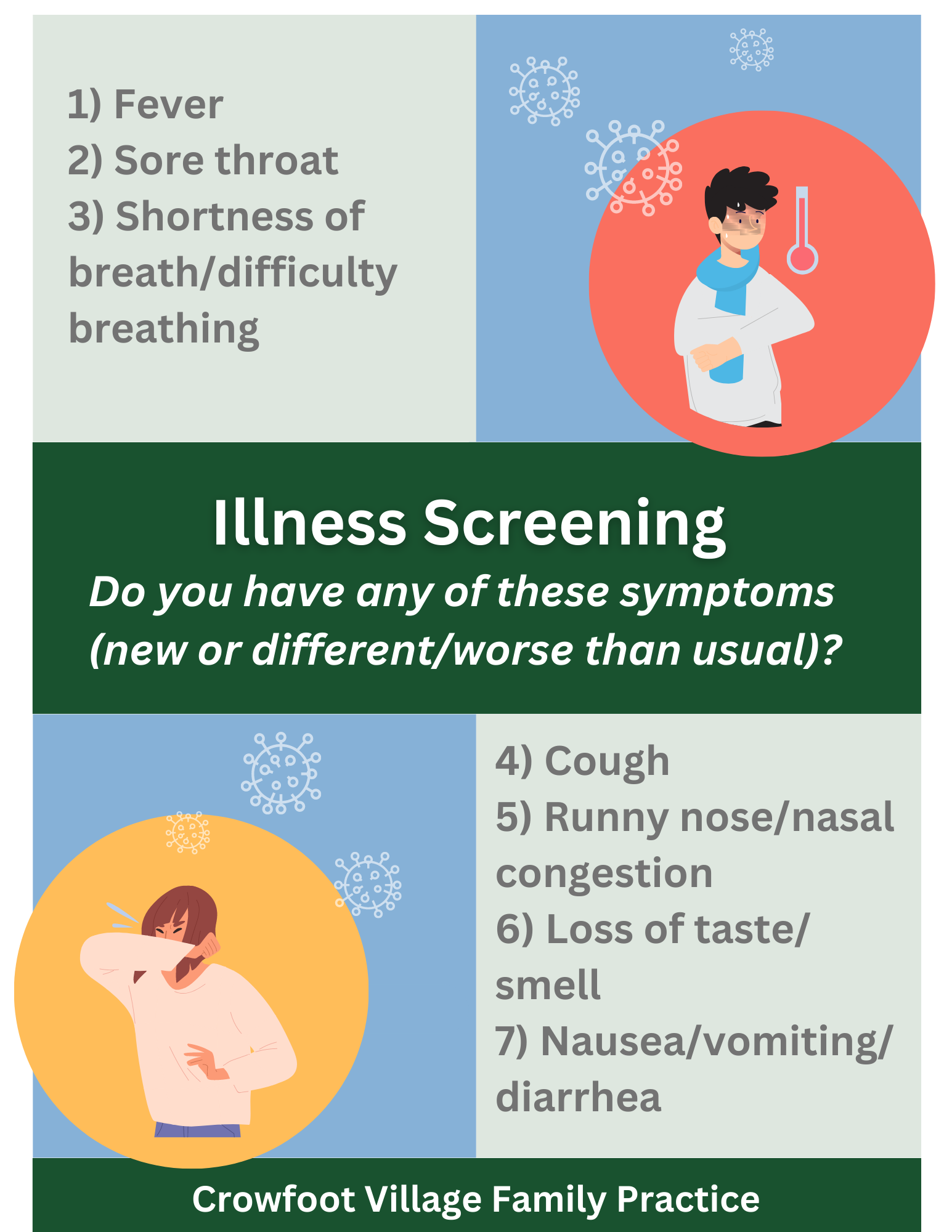 Cold/Flu/COVID CVFP Crowfoot Village Family Practice Patient Info