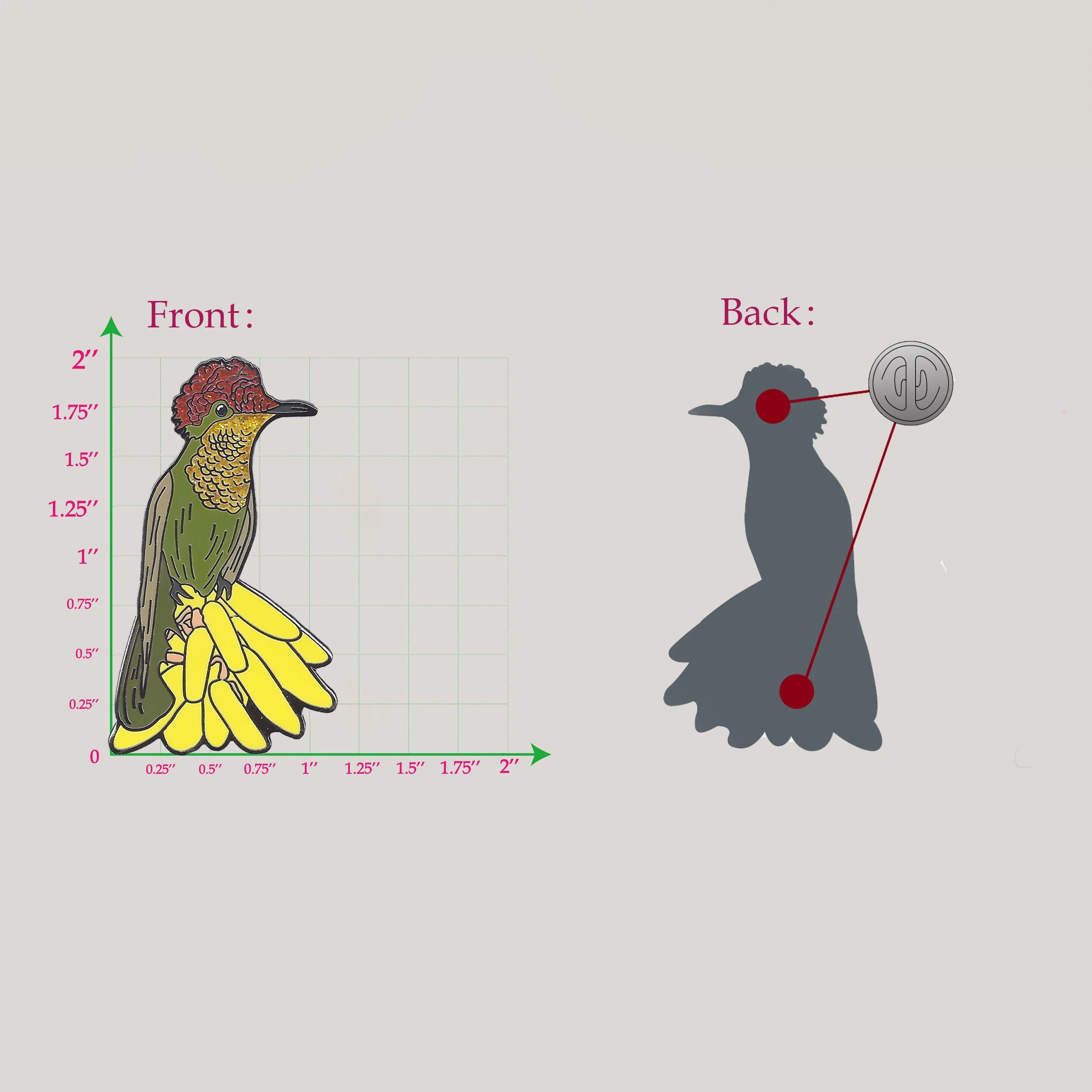 Bee Hummingbird Enamel Pin — Anthony Lujan