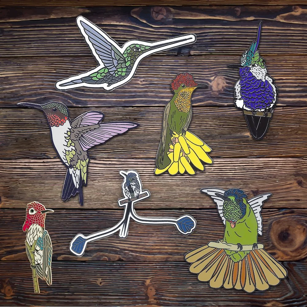 Bee Hummingbird Enamel Pin — Anthony Lujan