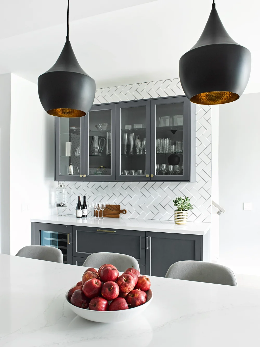 Check out this amazing kitchen with a sliding stone backsplash ...