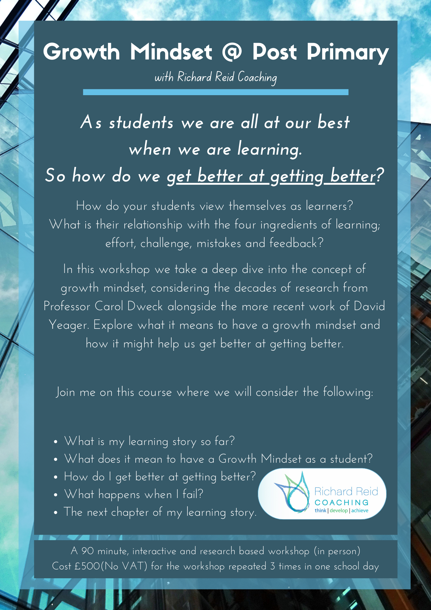 Growth Mindset Workshop Post Primary — Richard Reid Coaching