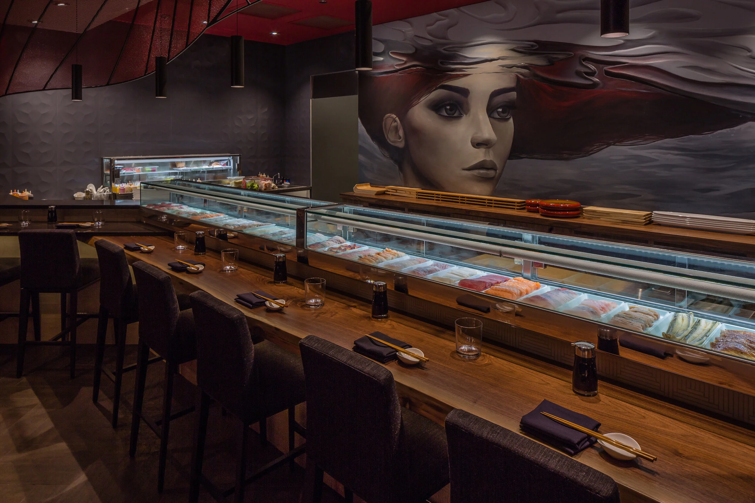 Sushi RED Restaurant Design— Pink House Designs, LLC