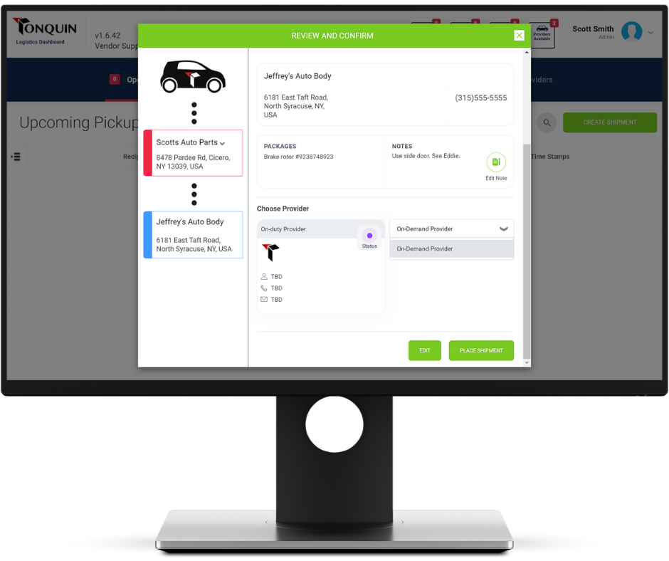 Delivery Provider Network — Tonquin