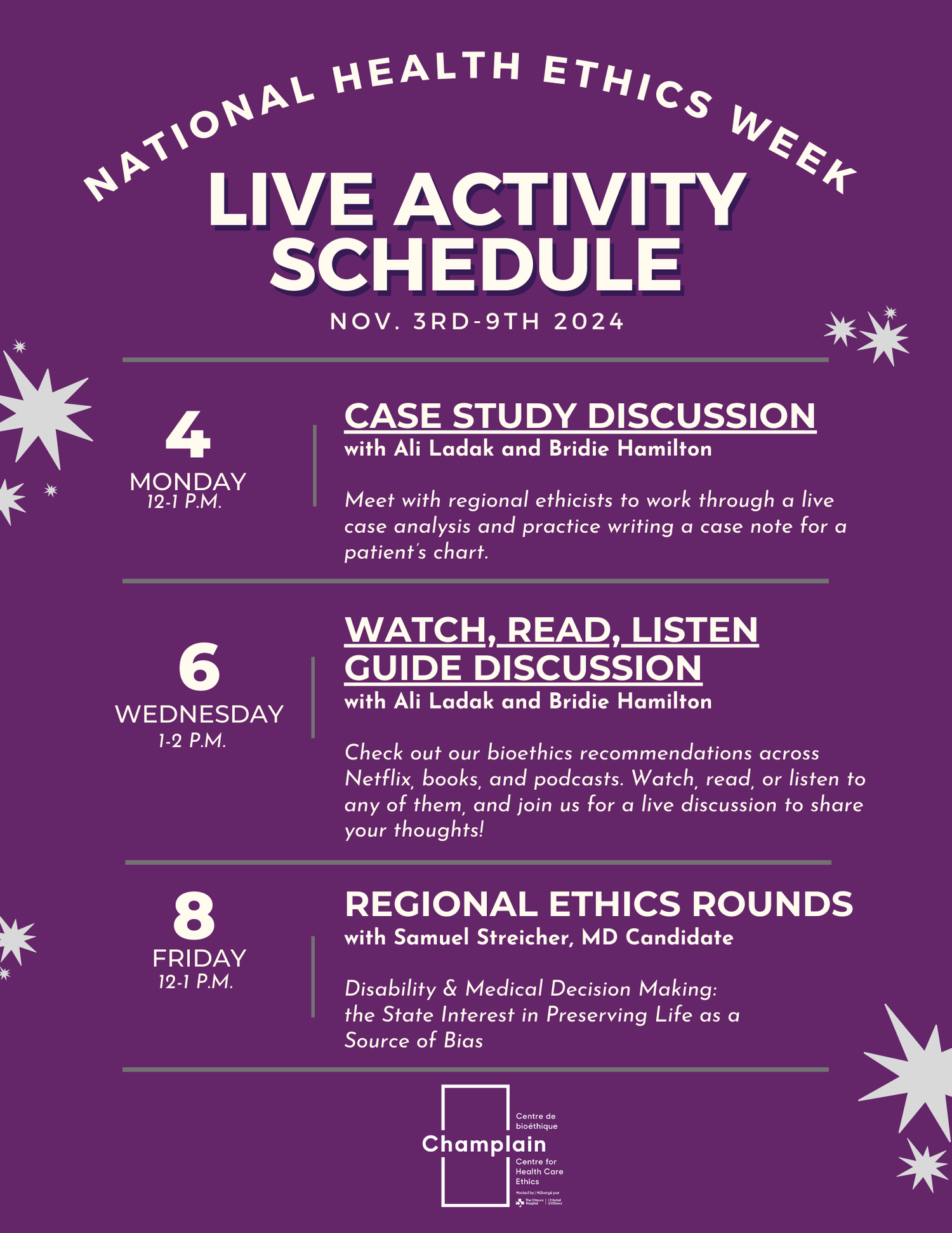 National Health Ethics Week — CCHCE