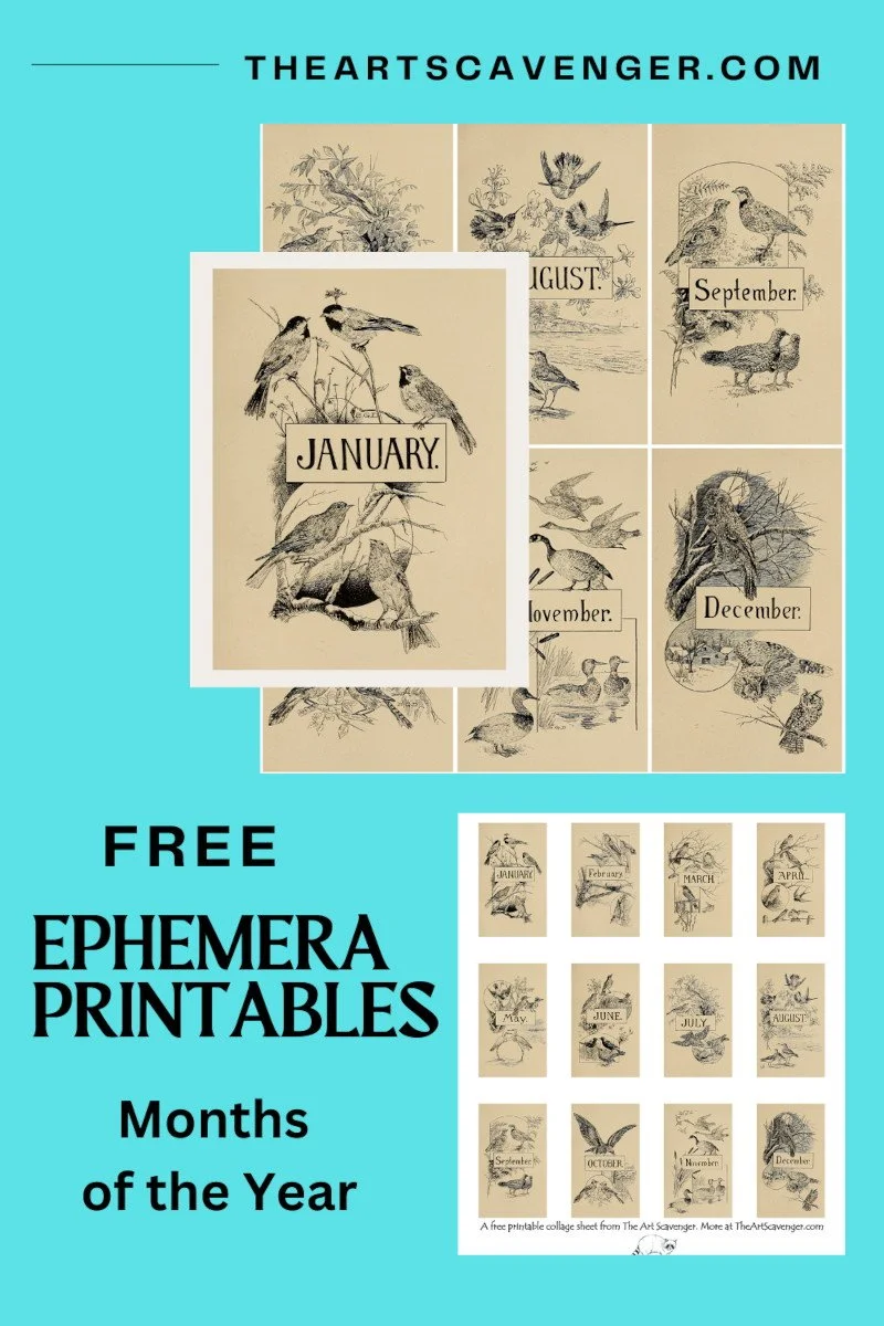 Free Months of the Year Ephemera Printables — The Art Scavenger