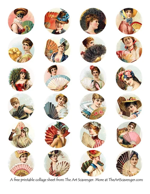 Free Printable Victorian Fan Ephemera Sheets — The Art Scavenger