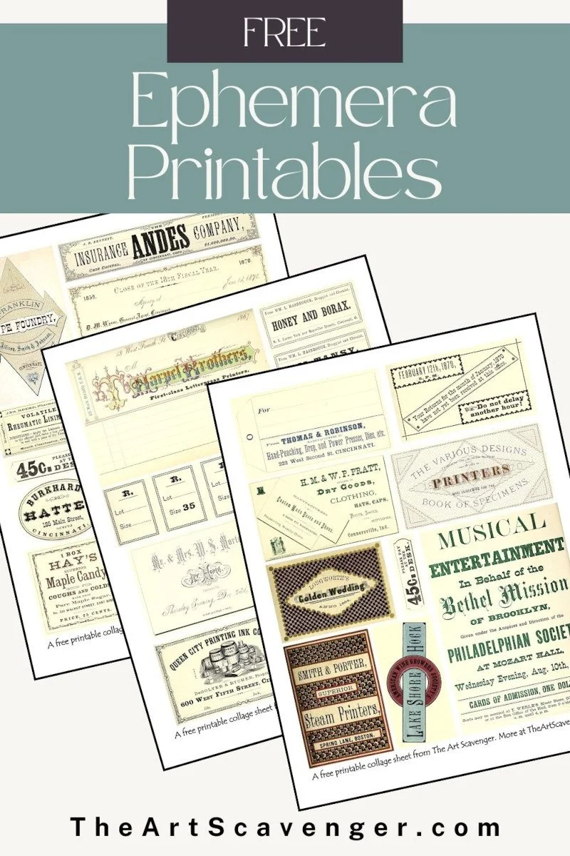 Free Vintage Ephemera Printables — The Art Scavenger