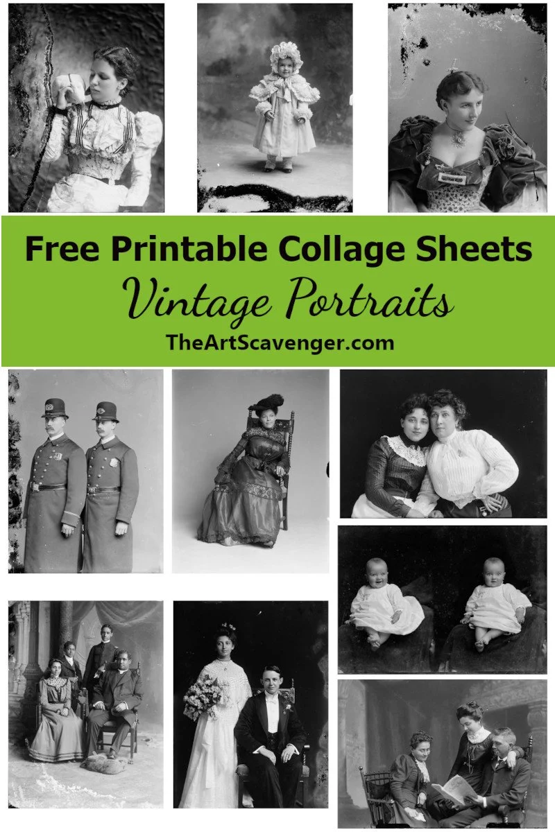 Free Printable C.M. Bell Vintage Portraits Collage Sheets — The Art ...