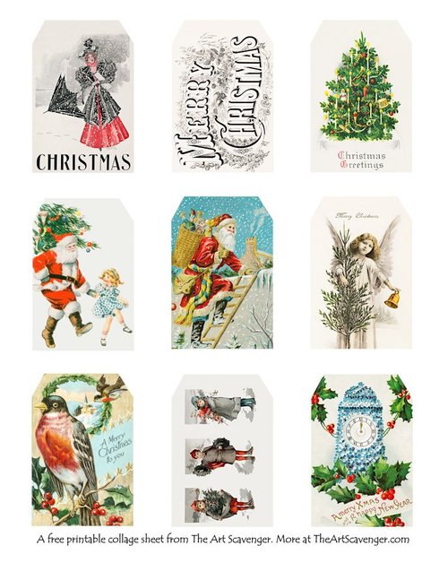 Christmas — Free Printable Collage & Ephemera Sheets — The Art Scavenger