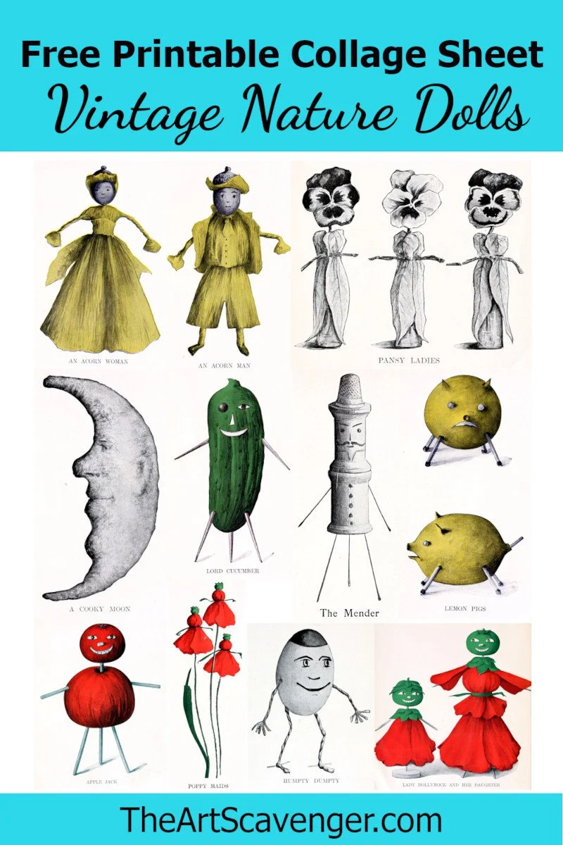 Free Printable Vintage Nature Dolls Collage Sheet — The Art Scavenger
