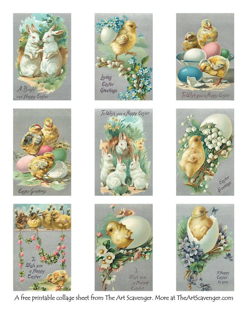 Easter — Free Printable Collage & Ephemera Sheets — The Art Scavenger