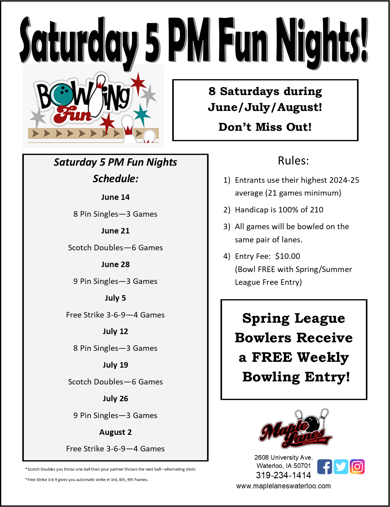 Open & Cosmic Bowling Waterloo, Cedar Falls AI