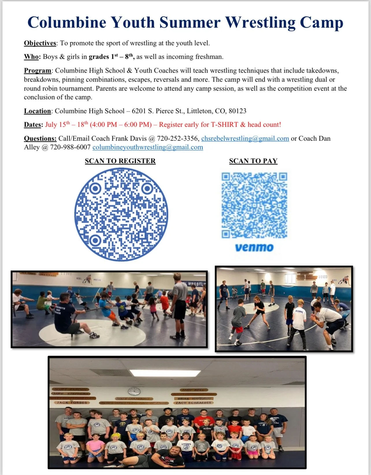 2024 Camps / Clinics — Columbine Wrestling Club