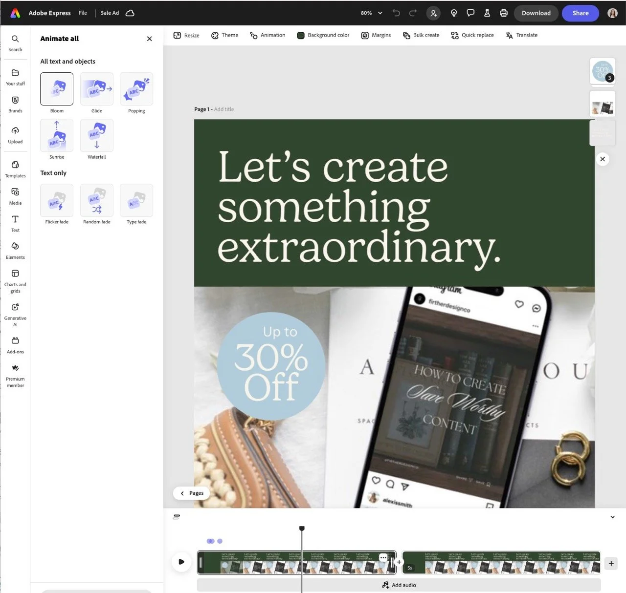 How to Create Adobe Express Animations in One Click — Firther Design Co ...