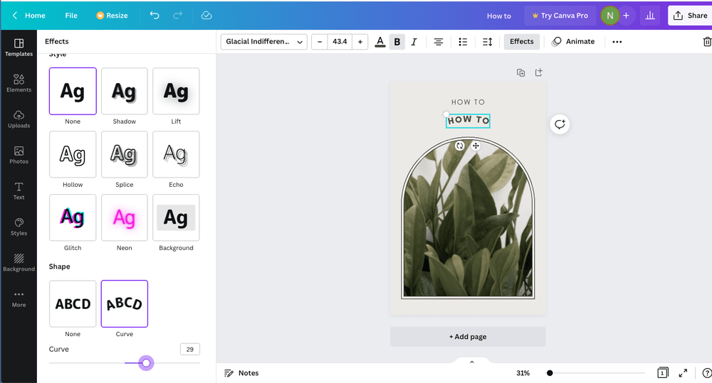 An Easy Guide to Adding a Curve to Text in Canva — Firther Design Co ...