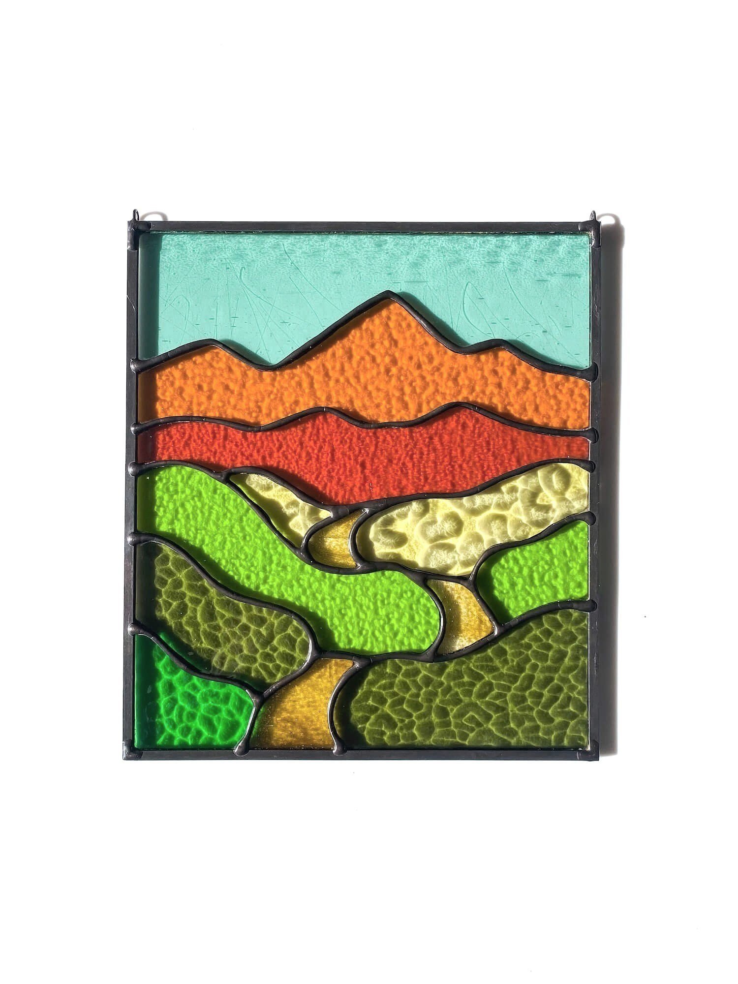 Stained Glass Mountain Landscape Panel — CutJoin