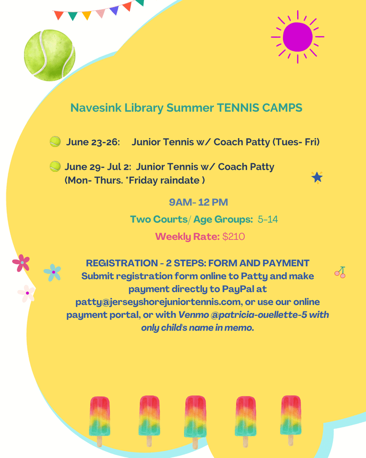 Tennis Camps & Lessons — THE NAVESINK LIBRARY