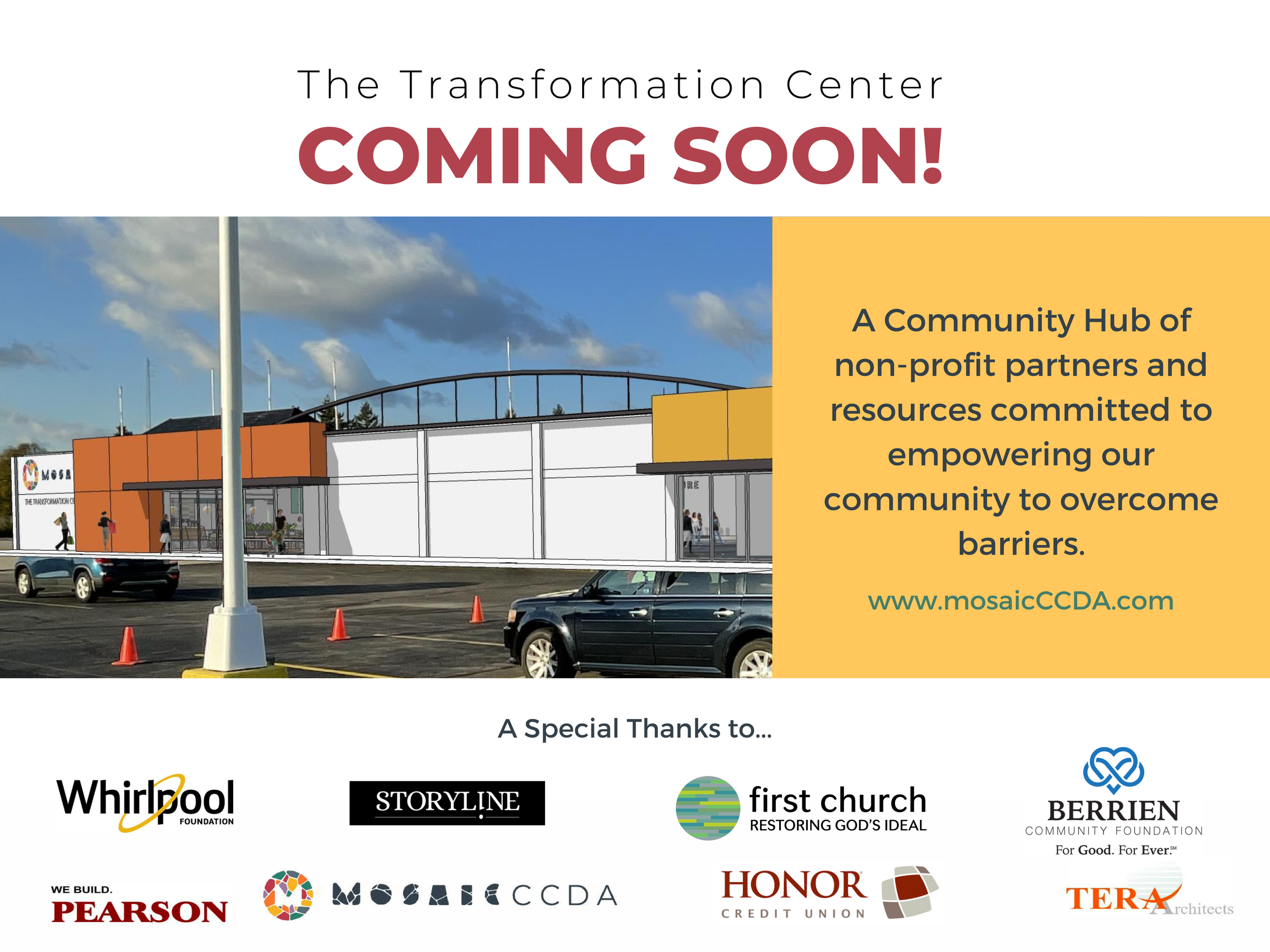 Transformation Center Construction to Start this Spring. — Mosaic CCDA