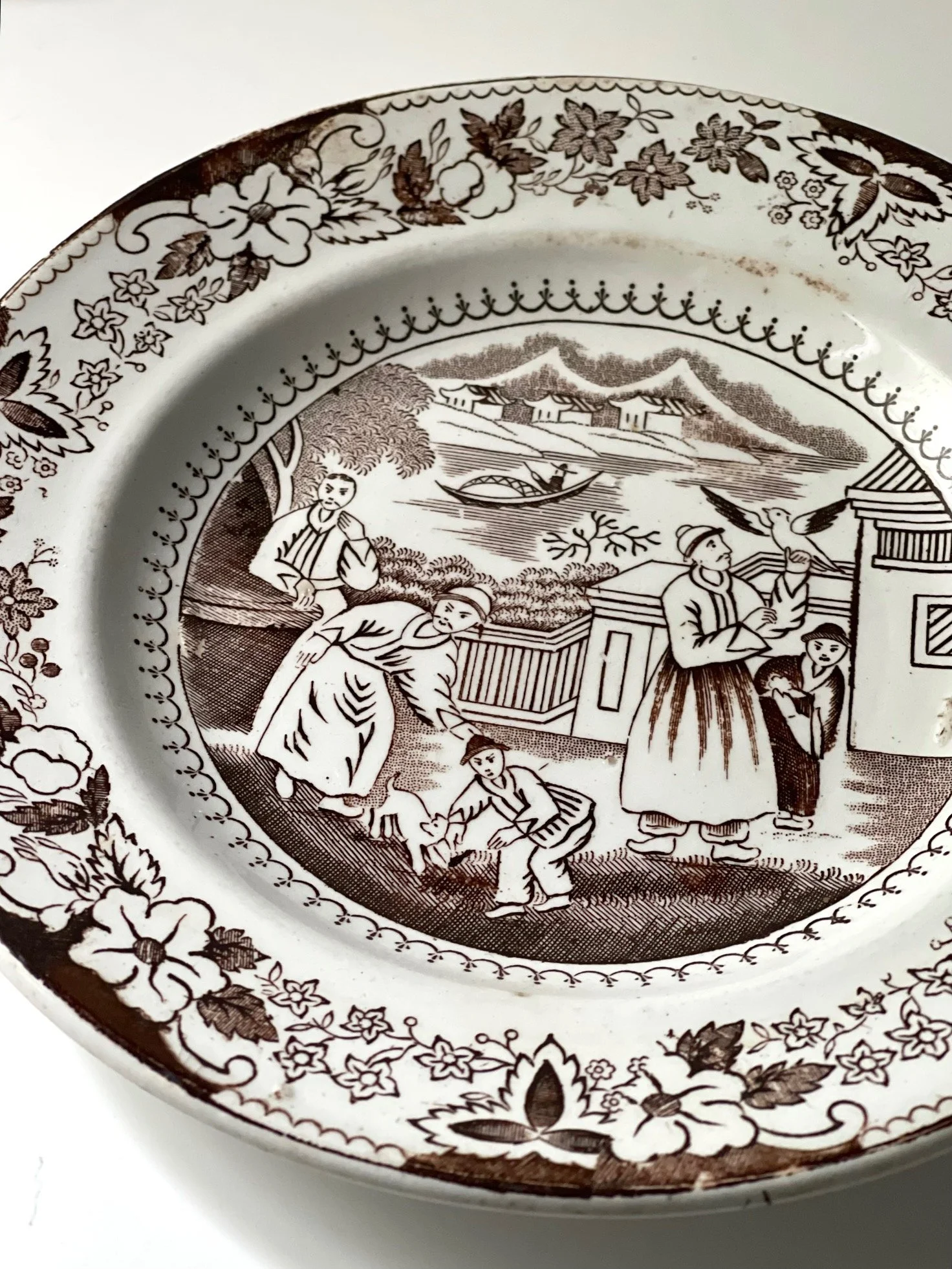 ANTIQUE RIDGWAY STAFFORDSHIRE BLACK WINDSOR PATTERN SIDE PLATE | SET OF ...