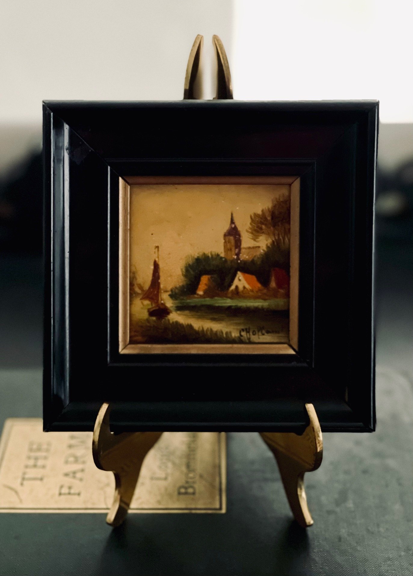 ANTIQUE COLONIAL POTTERY TRANSFER WARE DISH — Folly & Fine Company