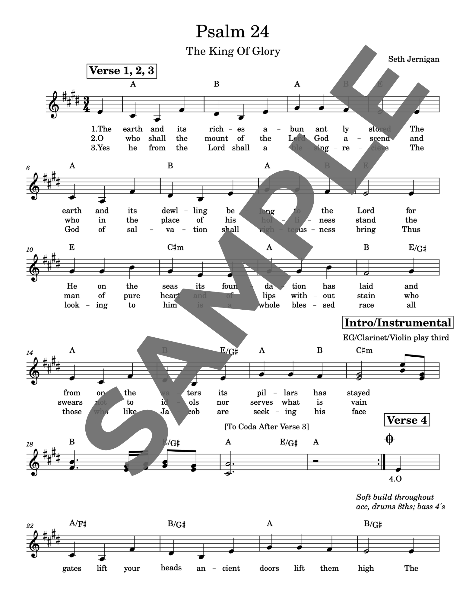 Psalm 24 (The King Of Glory) - (A-B) — SETH JERNIGAN