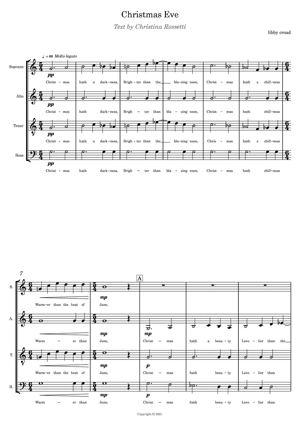 Christmas Eve SATB — Libby Croad