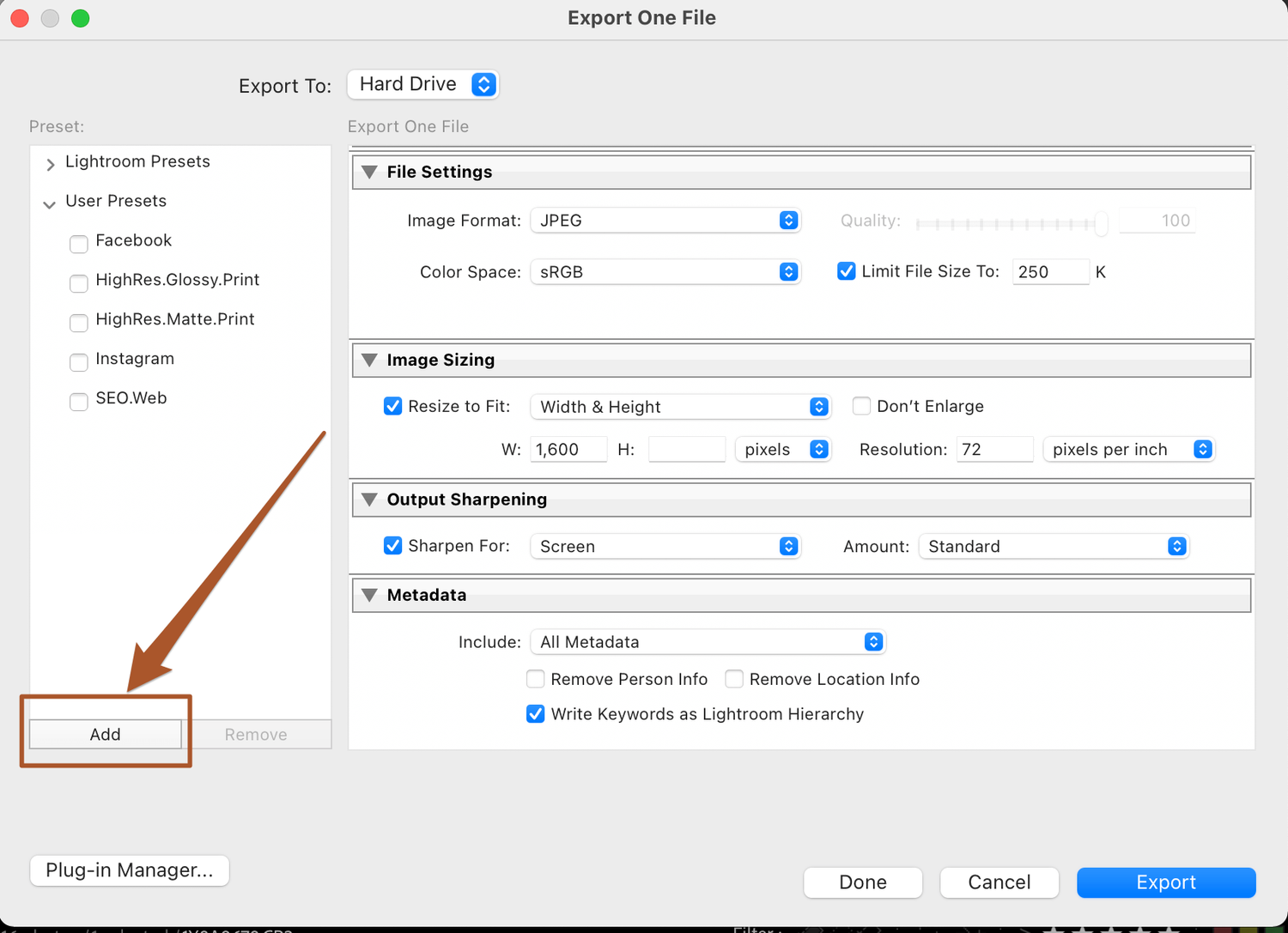 Lightroom Export Settings for Photographers