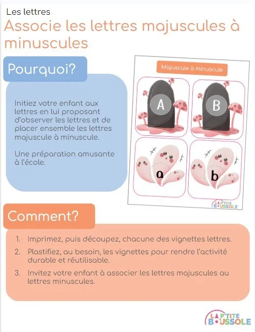 La p'tite boussole — Association lettres majuscules à minuscules