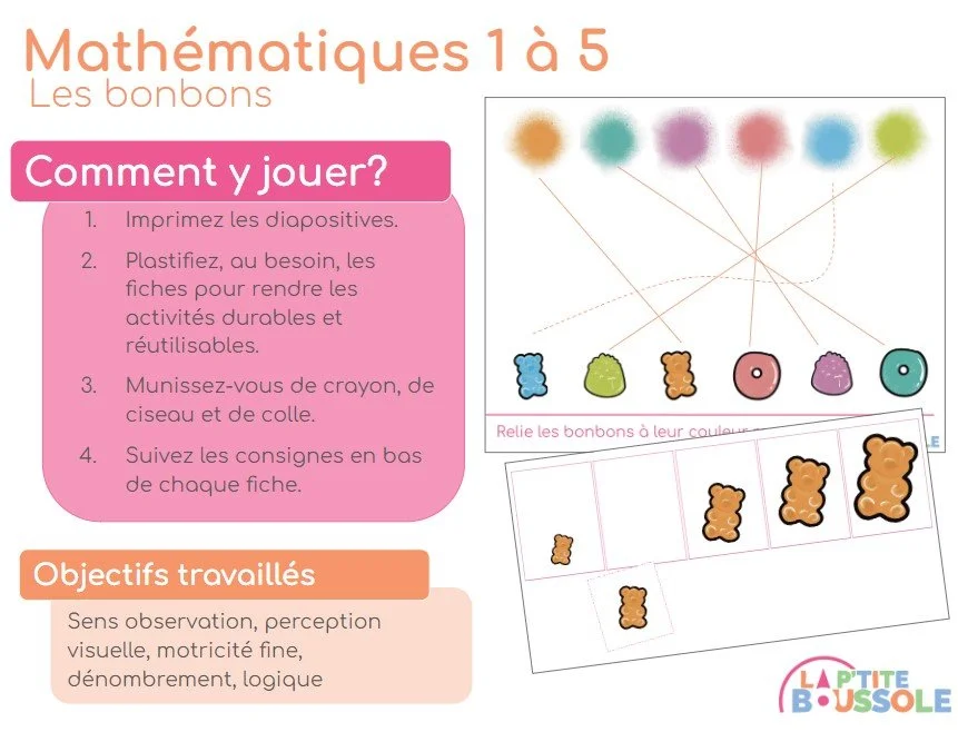 La p'tite boussole — Mathématiques 1 à 5 - Les bonbons