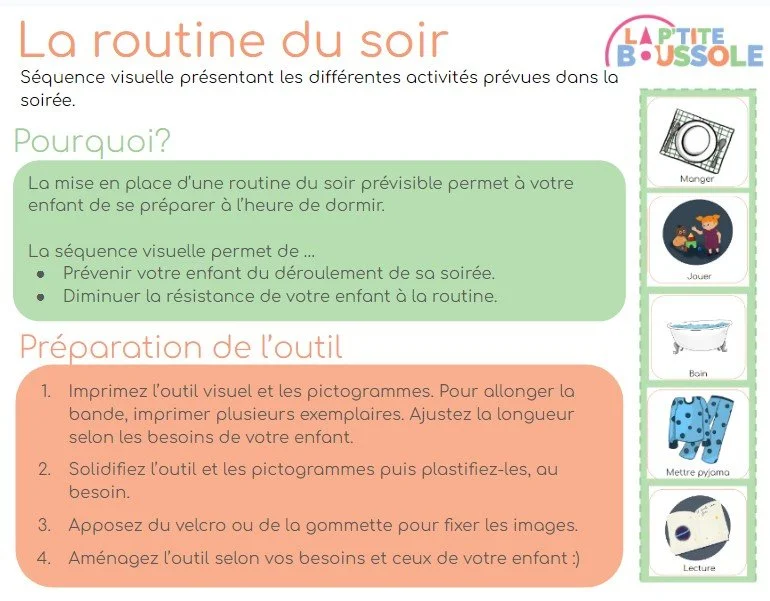 La p'tite boussole — Routine du soir