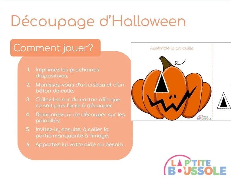 La p'tite boussole — Livret de découpage - Halloween
