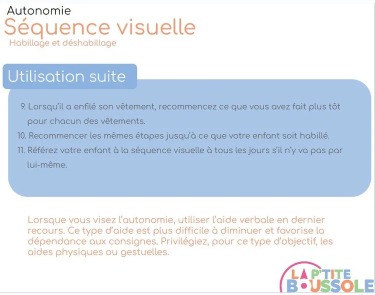 La p'tite boussole — Séquence visuelle habillage/déshabillage