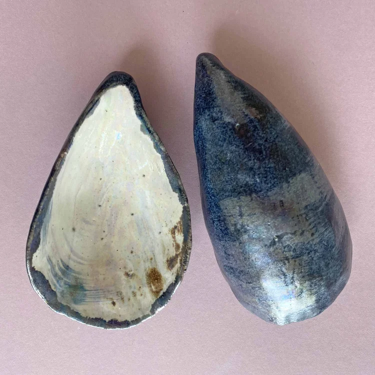 Oyster Shell Pinch Pot Pair — Minnie-Mae Studio
