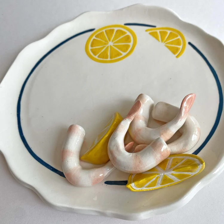 Ceramic Radicchio leaf dish — Minnie-Mae Studio