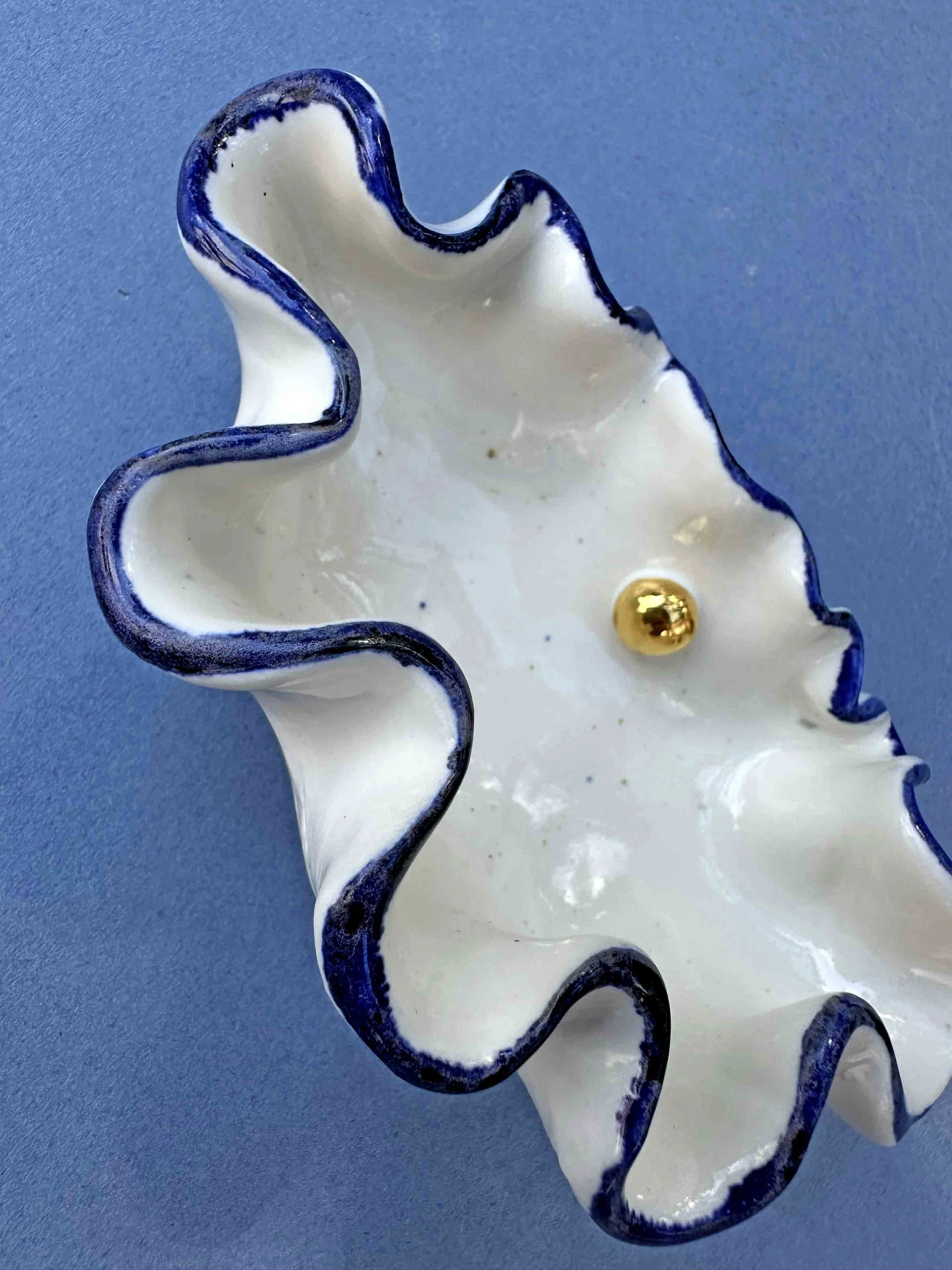 Pink Porcelain Clam Shell Dish — Minnie-Mae Studio