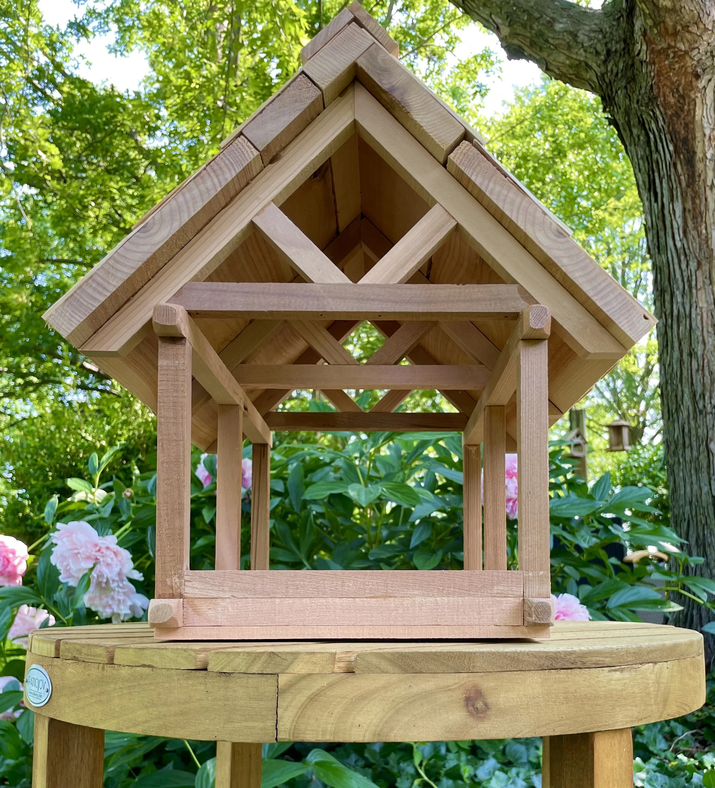 Timber Frame Style, Fly through Bird Feeder with 3 roof design options ...