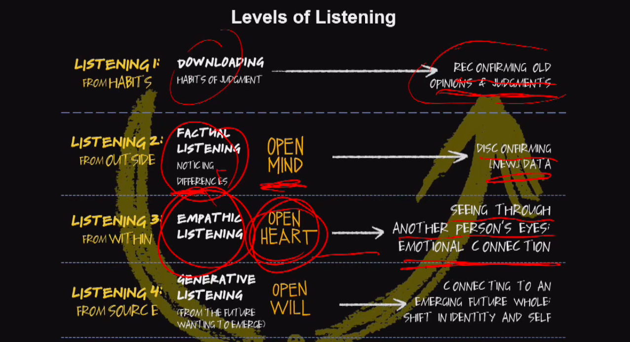 Theory U - the 4 level of Listening — Ana M. Marin