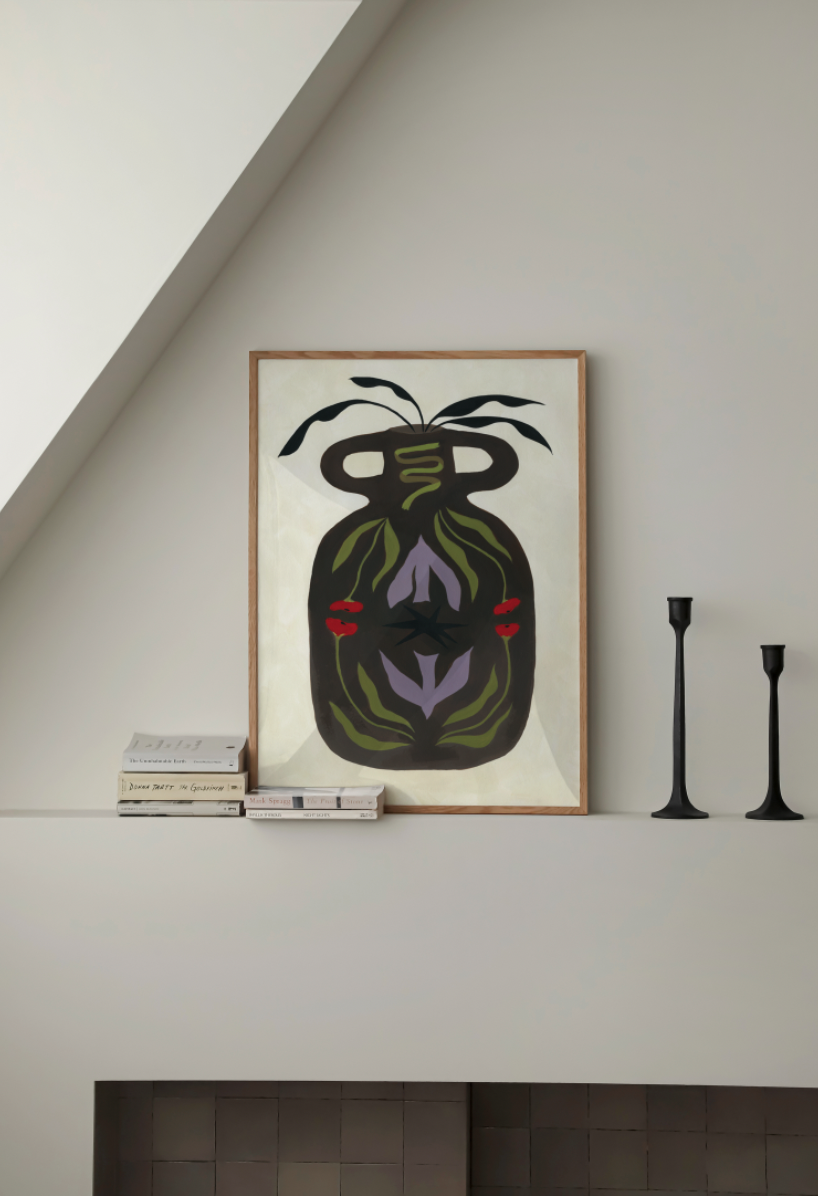 The Gaia - Black Body Vessel - Linocut Print - Affordable Artworks ...