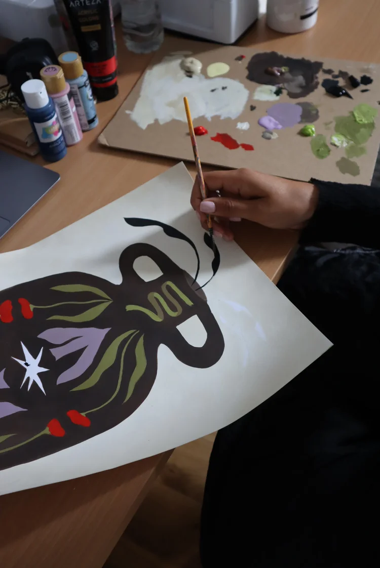 The Gaia - Black Body Vessel - Linocut Print - Affordable Artworks ...