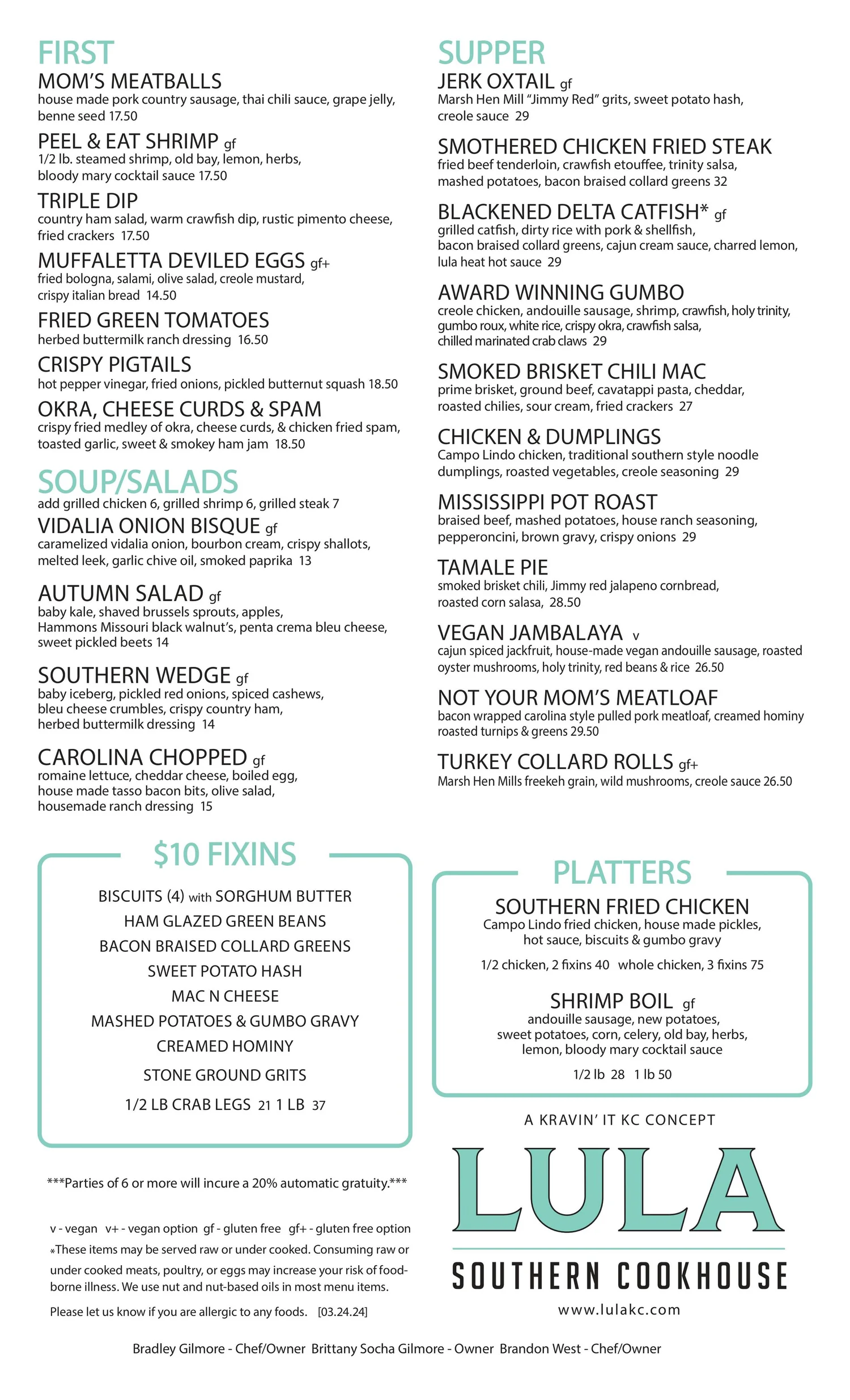 Supper — Lula Southern Cookhouse