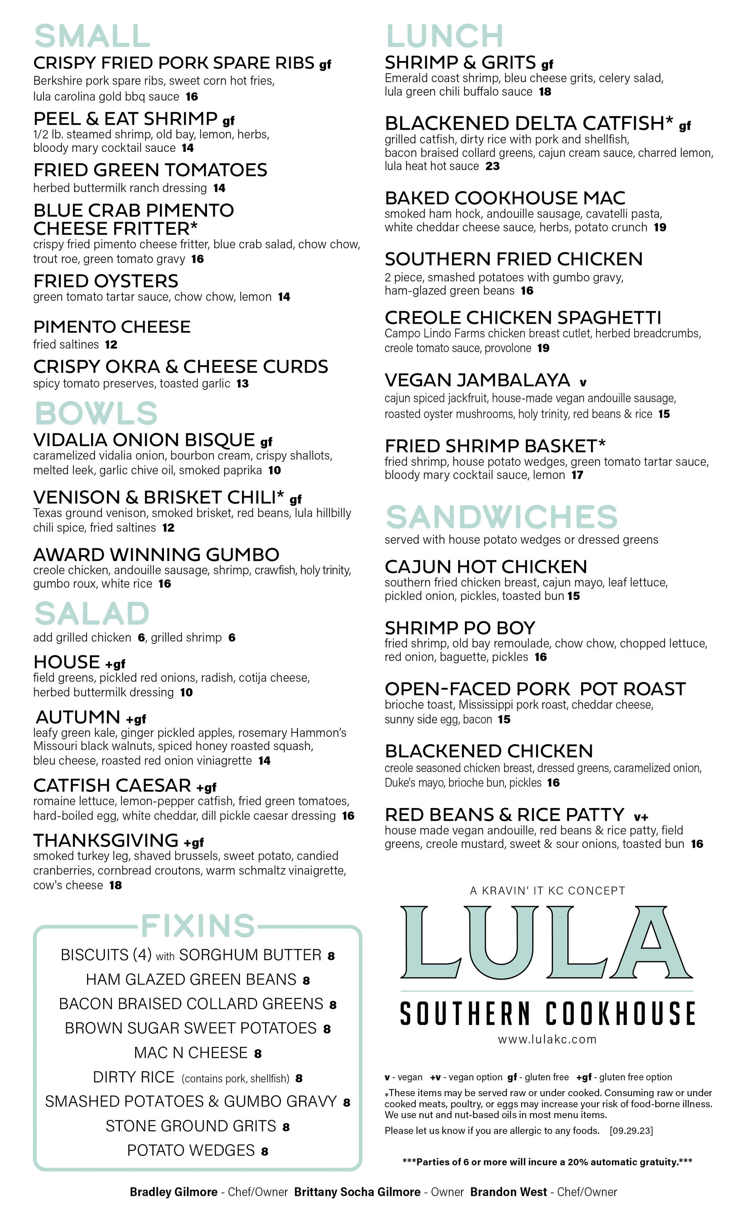 Lunch — Lula Southern Cookhouse